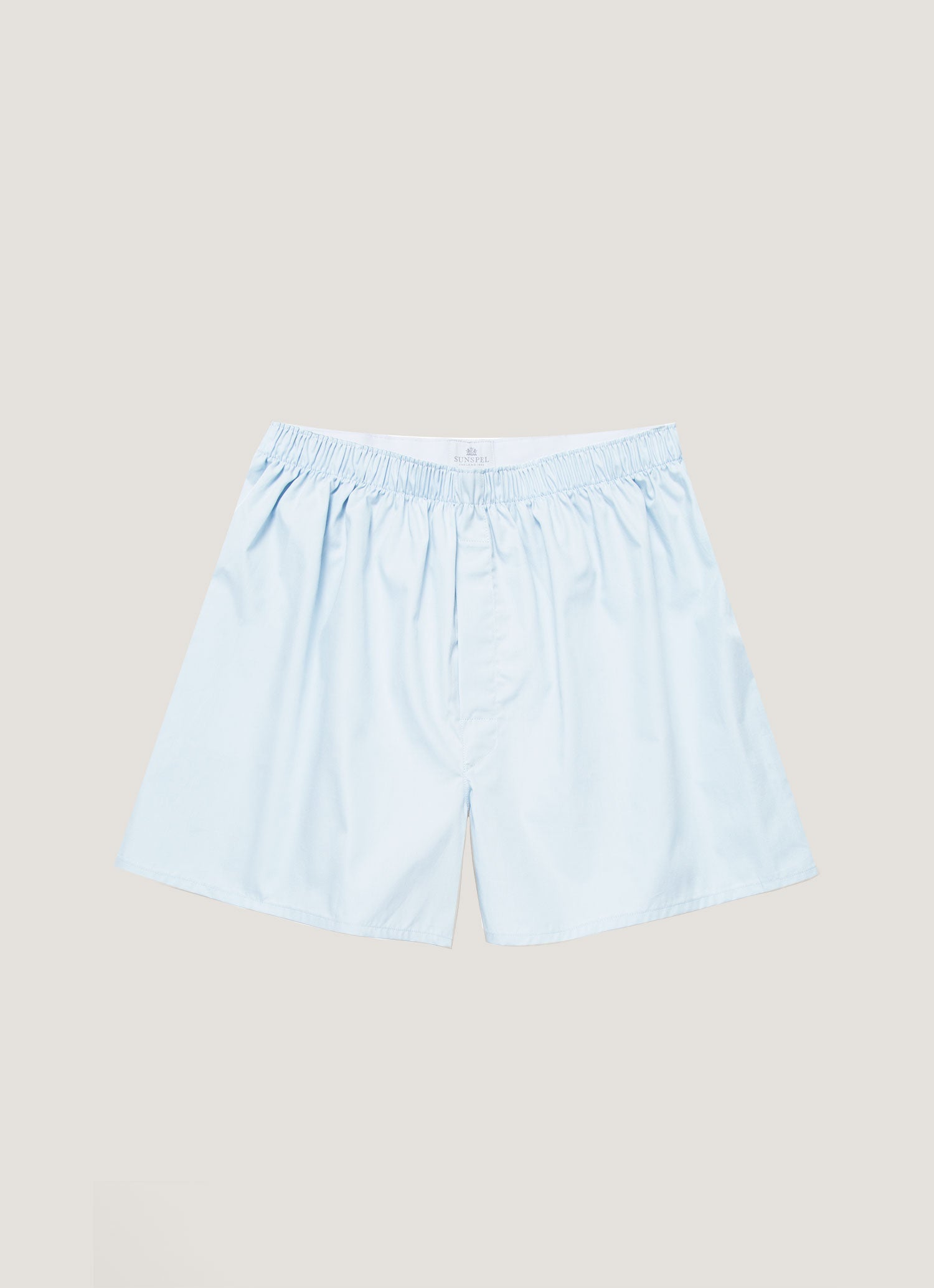 Men's Classic Boxer Short in Plain Blue | Sunspel