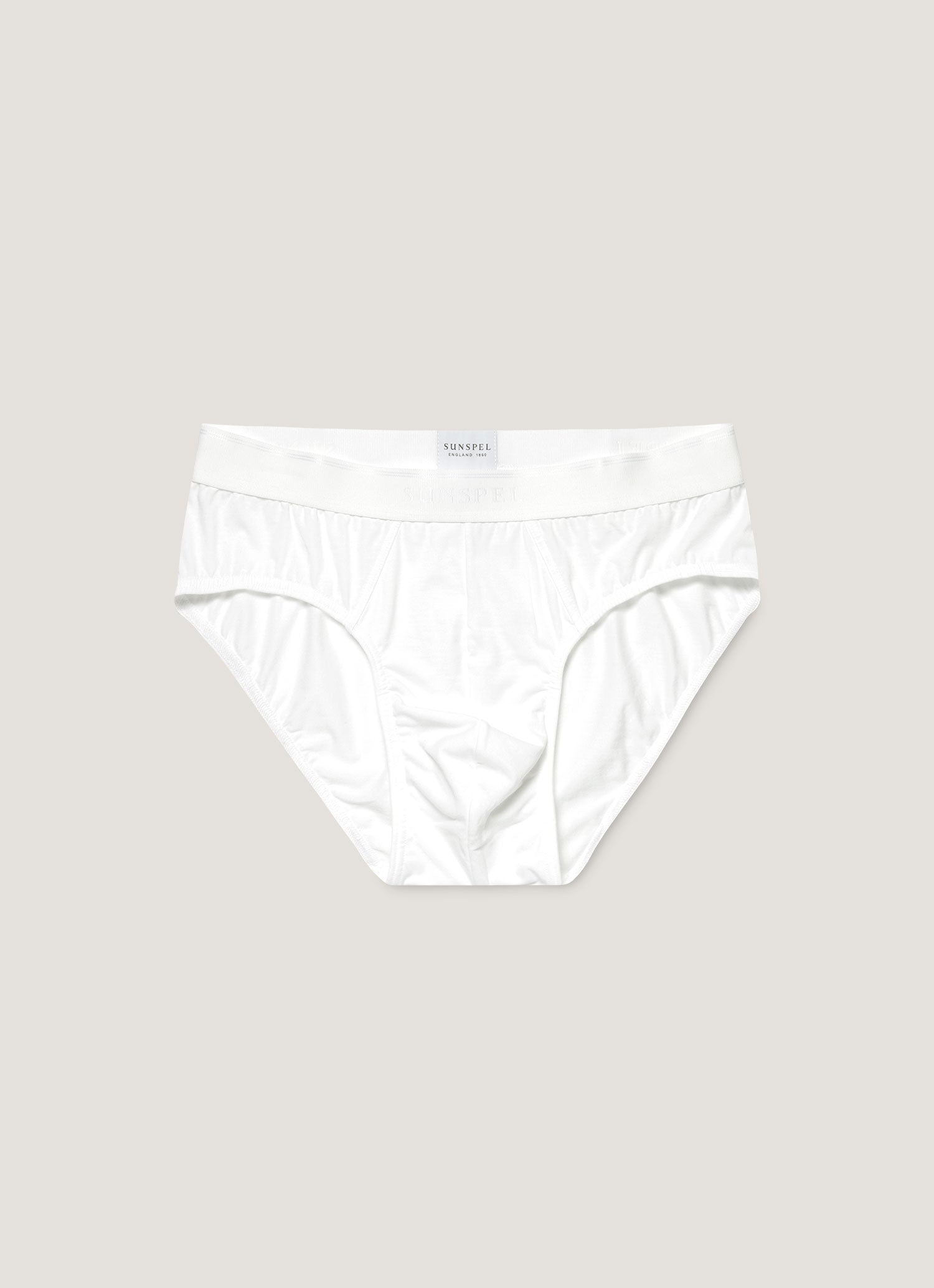 Men's Stretch Cotton Briefs in White | Sunspel