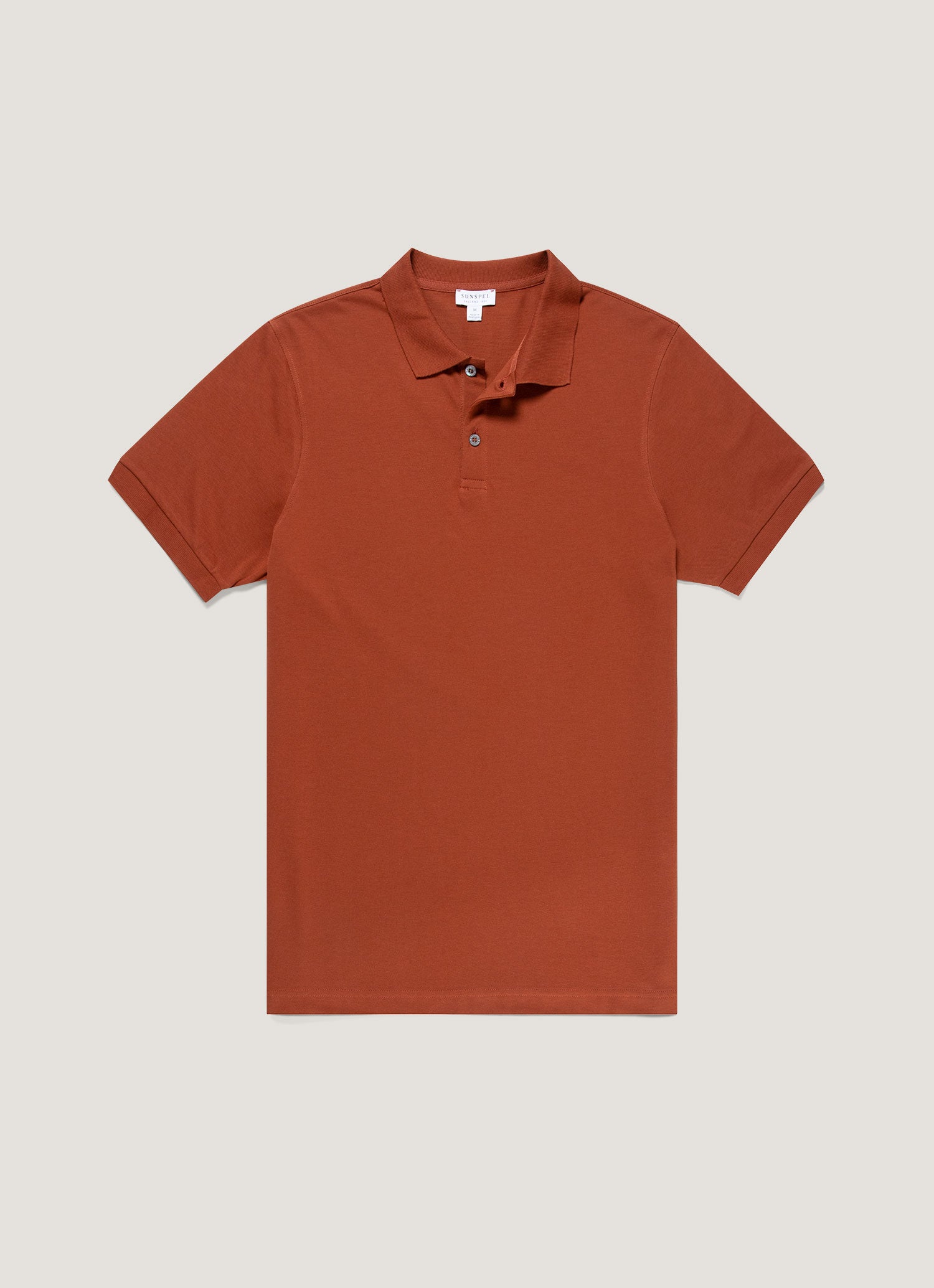 Men's Piqué Polo Shirt in Rust | Sunspel