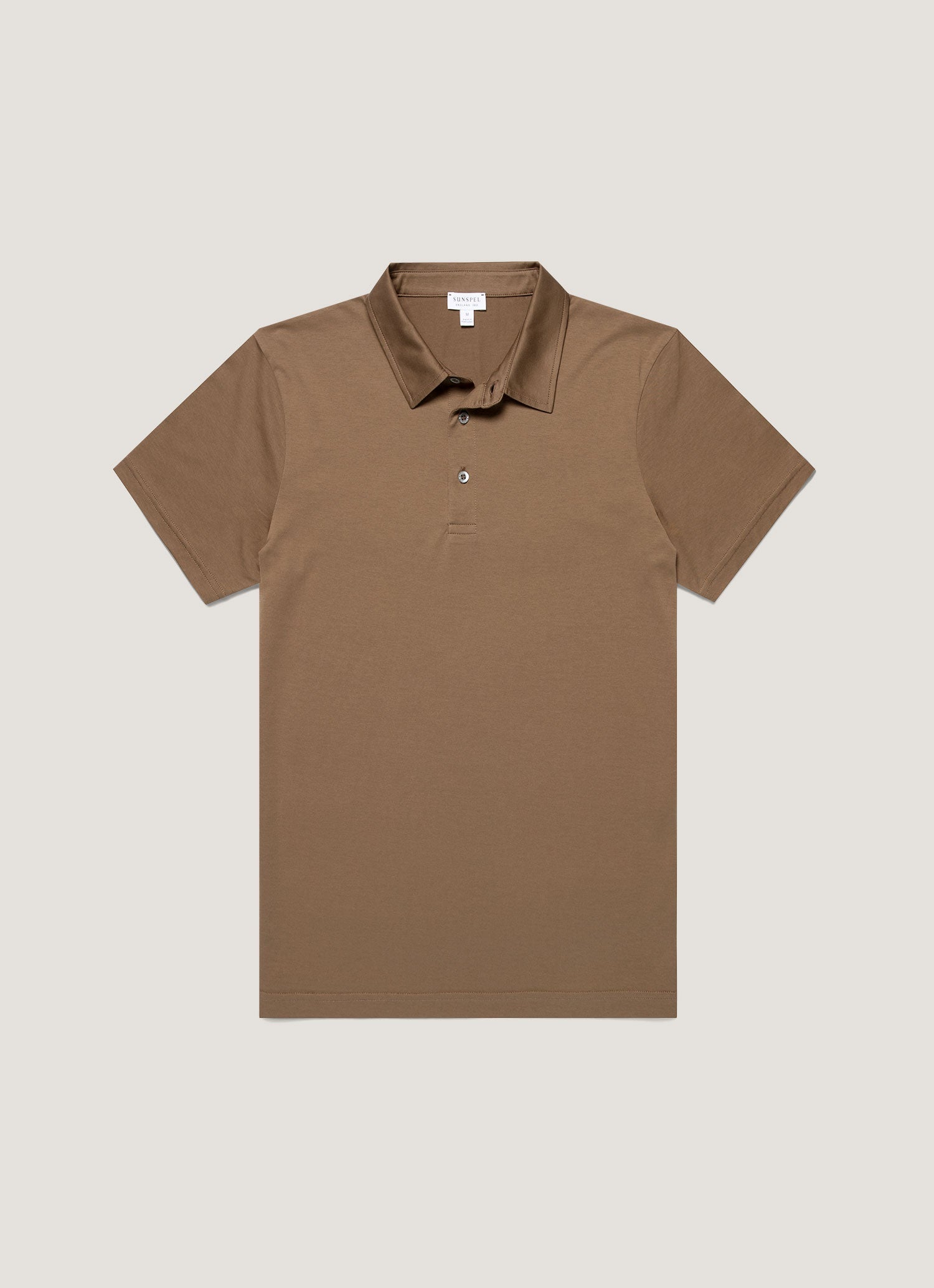 Men's Classic Jersey Polo Shirt in Dark Cedar | Sunspel