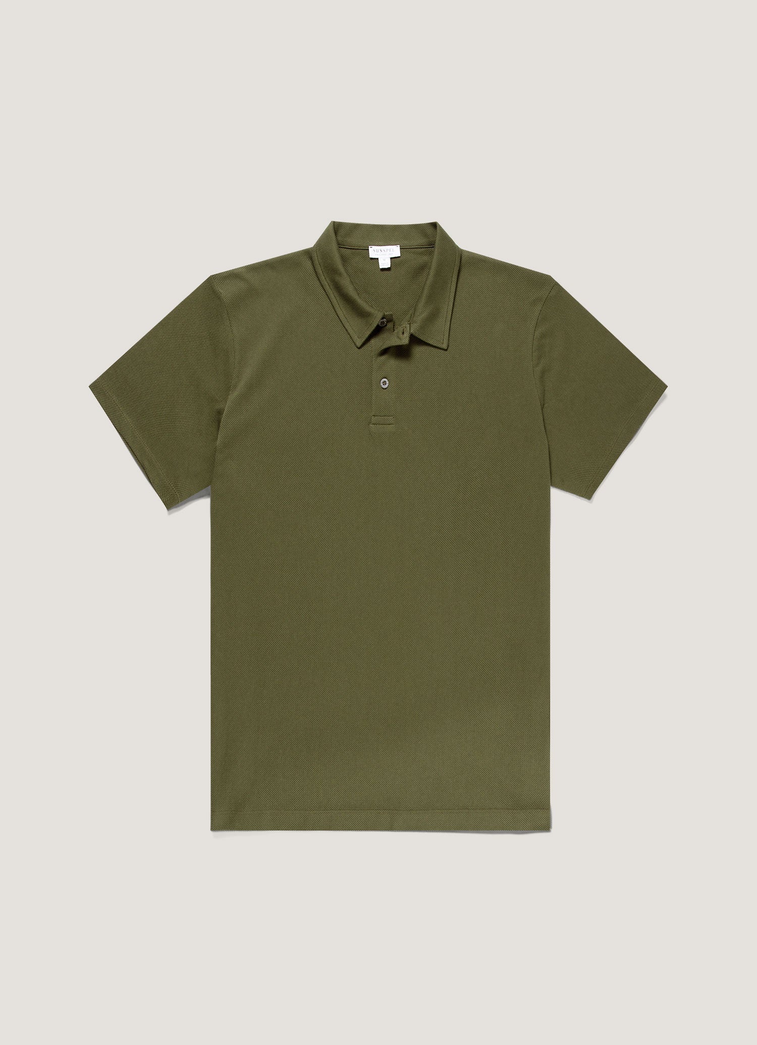 Men's Regular Fit Riviera Polo Shirt in Deep Olive | Sunspel