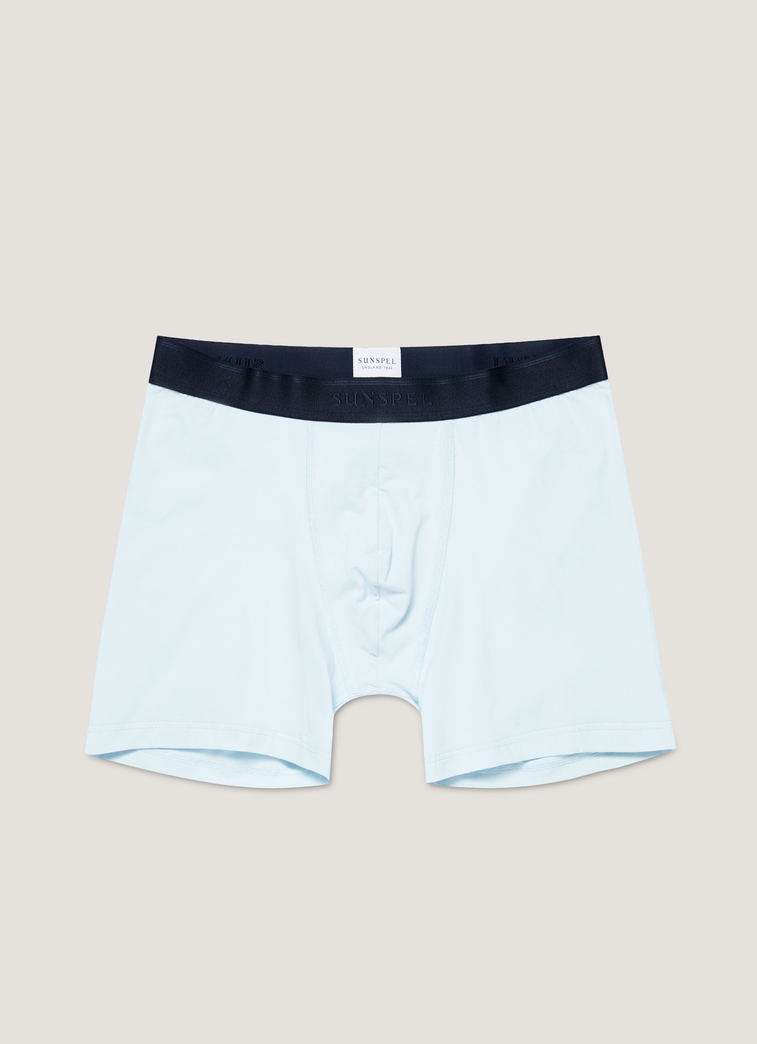 Men's Stretch Cotton Boxer Briefs in Light Blue | Sunspel