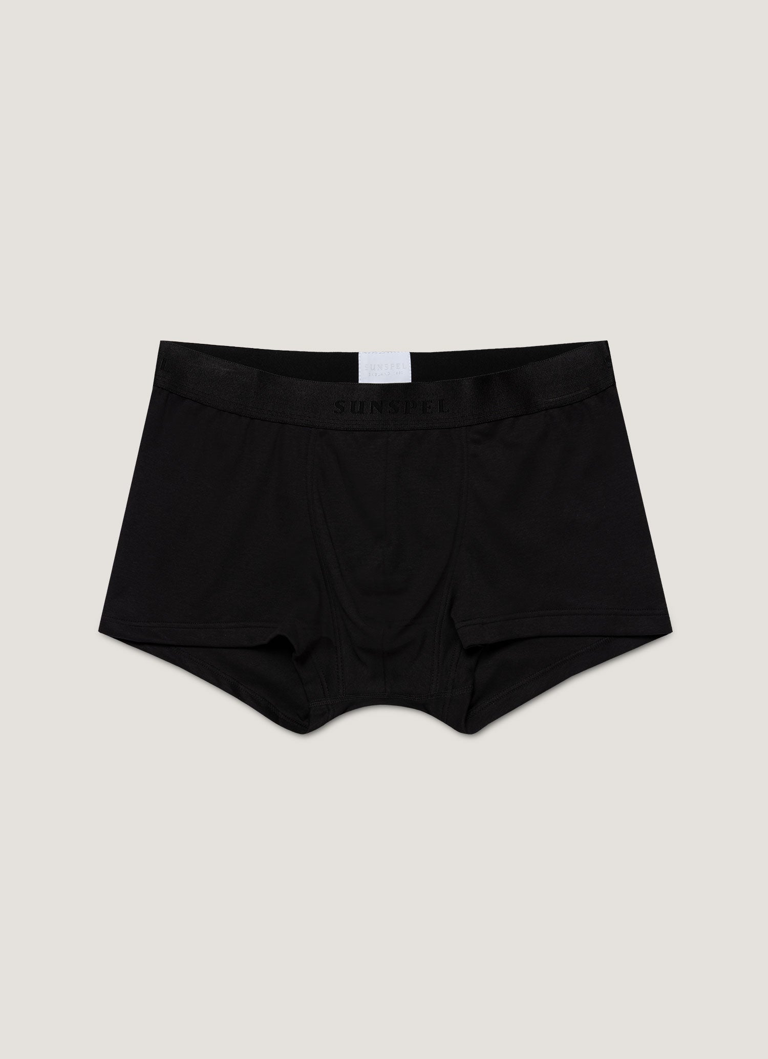 Men's Sea Island Cotton Trunks in Black | Sunspel